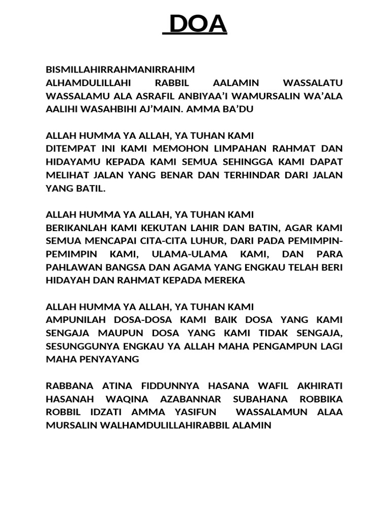 TEKS DOA | PDF