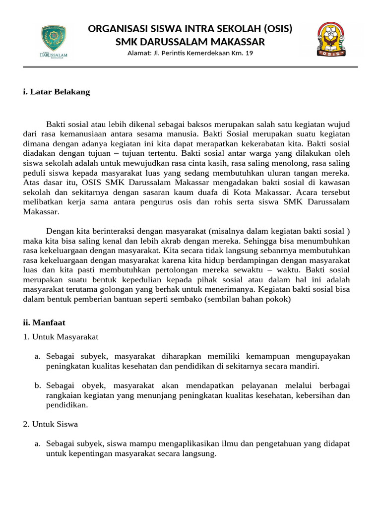 Proposal Baksos-1 | PDF