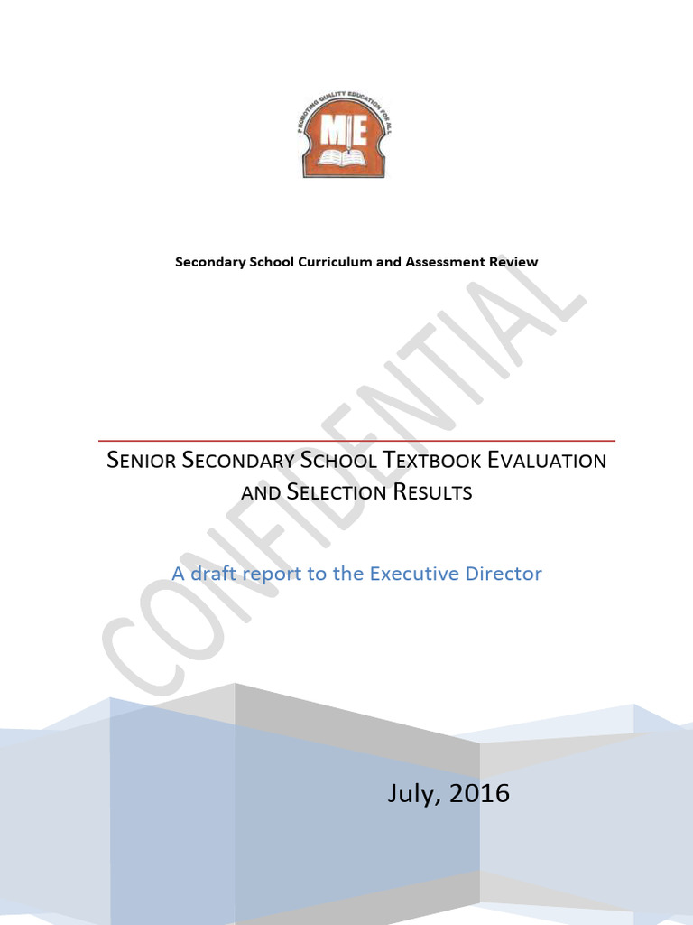 Senior Secondary School Textbook Review | PDF