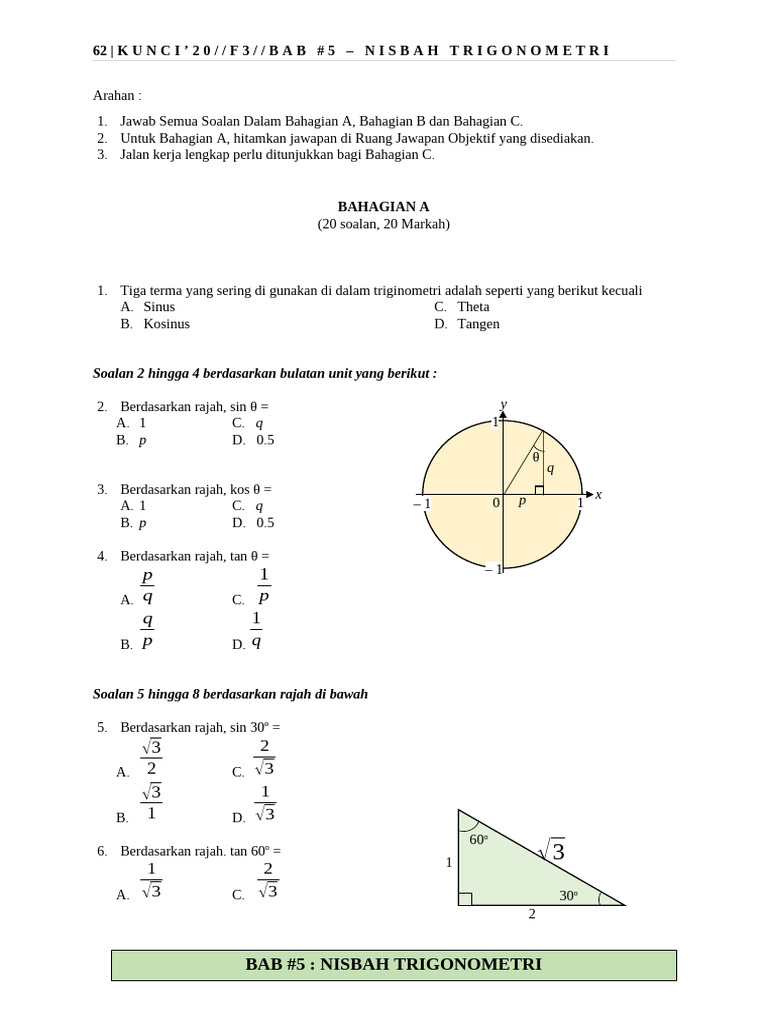 BAB 5 - NISBAH TRIGONOMETRI | PDF
