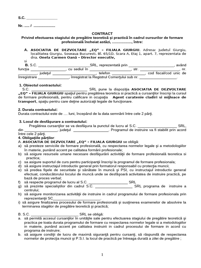 MODEL Contract | PDF
