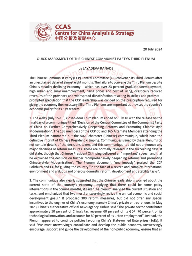 Chinas Third Plenum | PDF