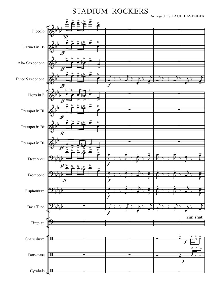 Stadium Rockers - Score and Parts | PDF