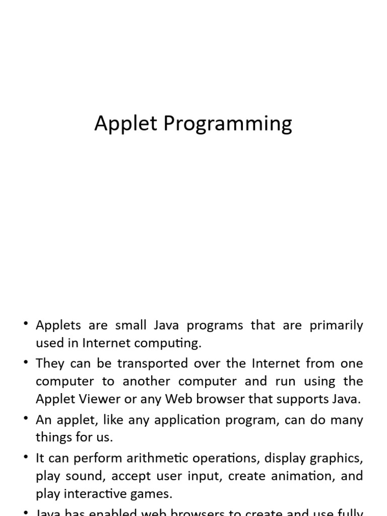 Applet | PDF | World Wide Web | Internet & Web