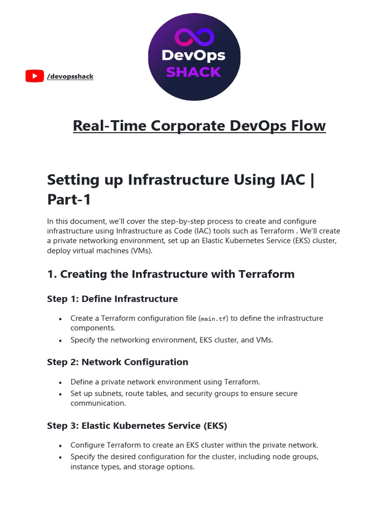 Real-Time Corporate Devops Flow Setting Up Infrastructure Using Iac ...