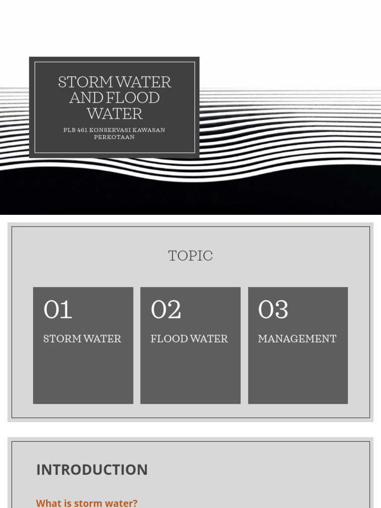 PLA 461 STORM WATER AND FLOOD WATER - Week 13 | PDF