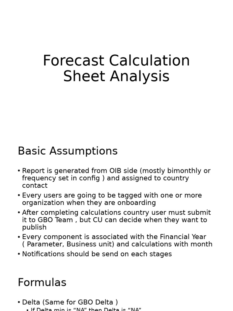 Forecast Calculation Analysis | PDF