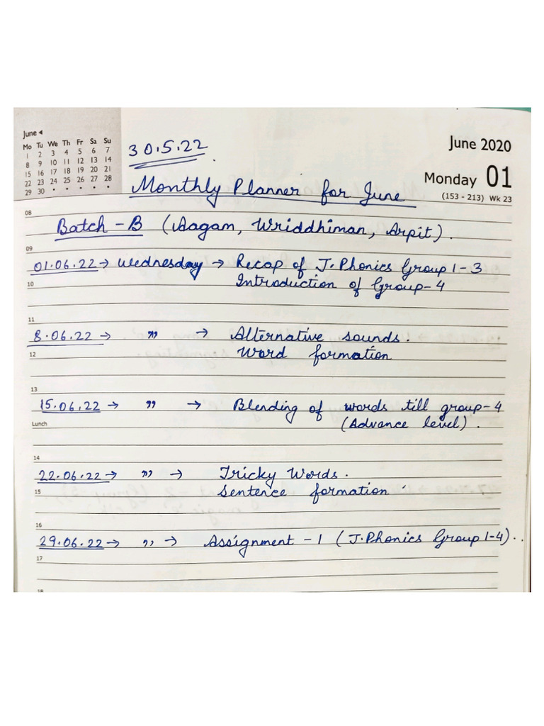 Communication Batch B planner | PDF