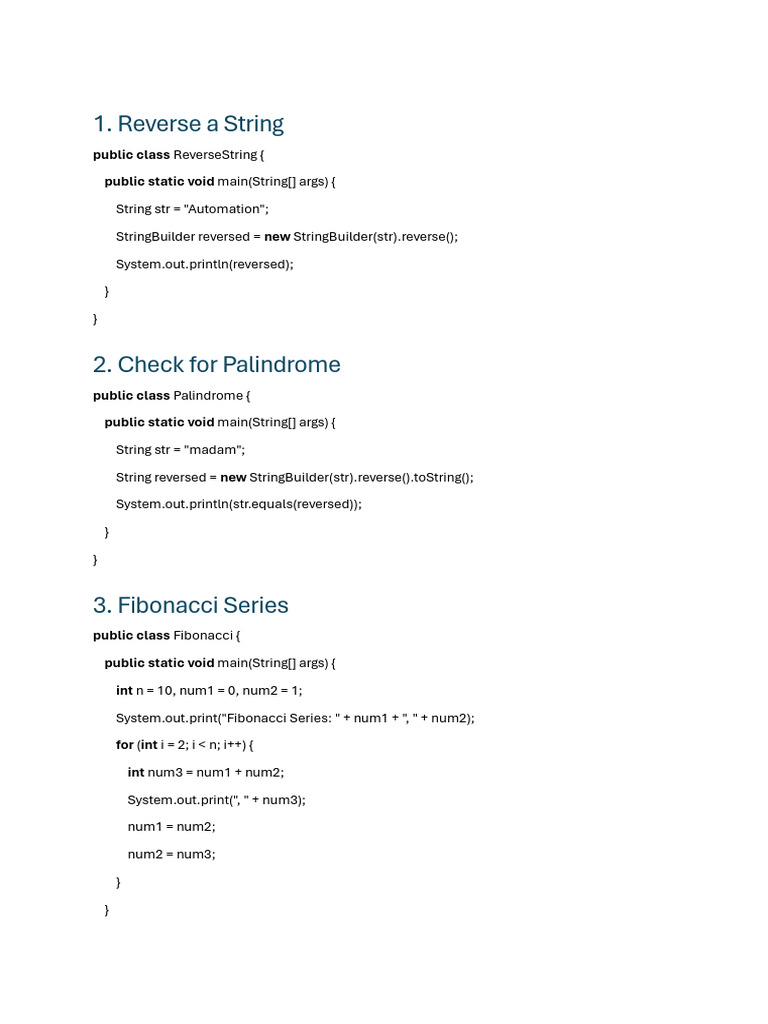 Most Asked Java Programme in Interview | PDF