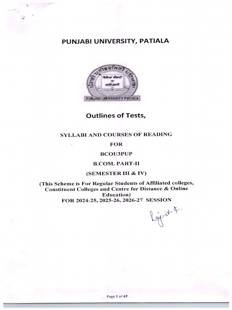 Part II (Sem III & IV) 2024-25,2025-26 &2026-27 | PDF