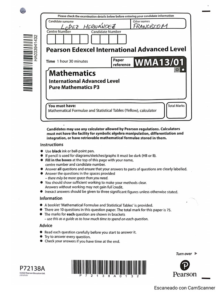 Pure Mathematics 3 ( - Paper) | PDF