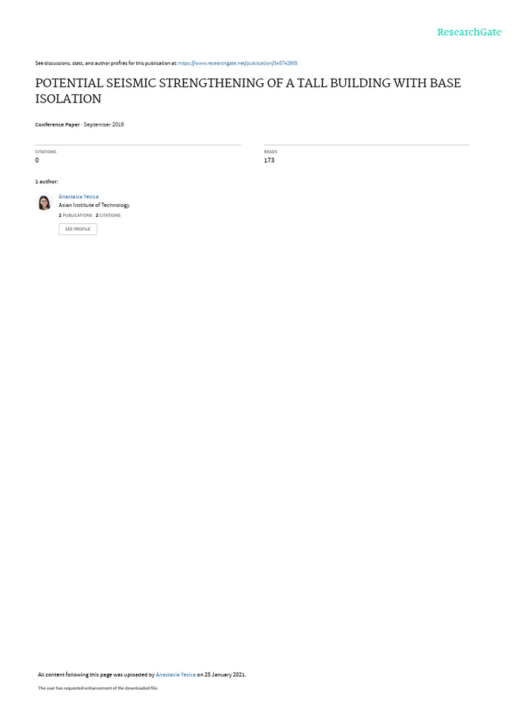 Potential Seismic Strengthening of A Tall Building With Base Isolation | PDF