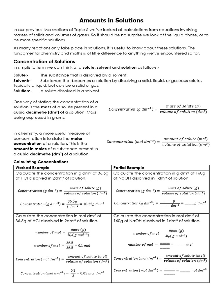 T5-SLOP - P3 Amounts in Solutions | PDF