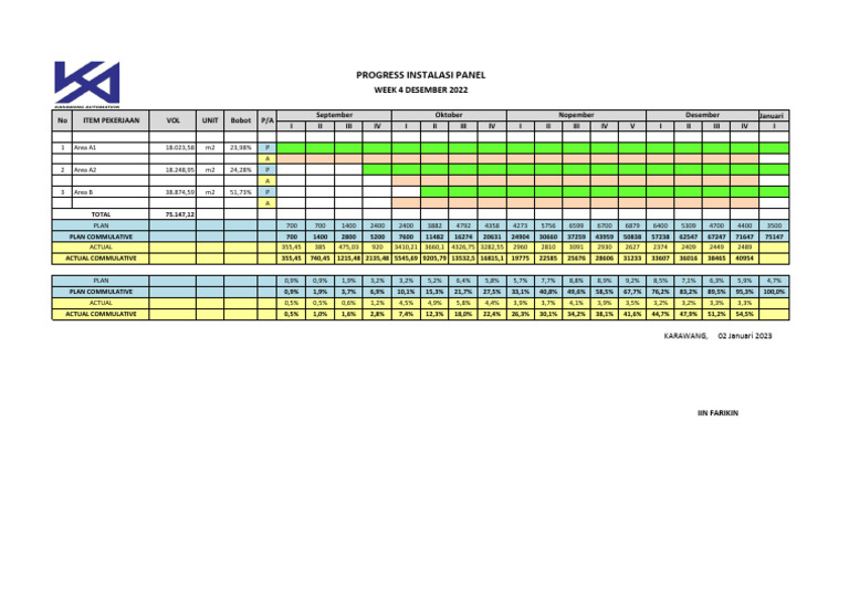 Panel Installation Progress Report | PDF