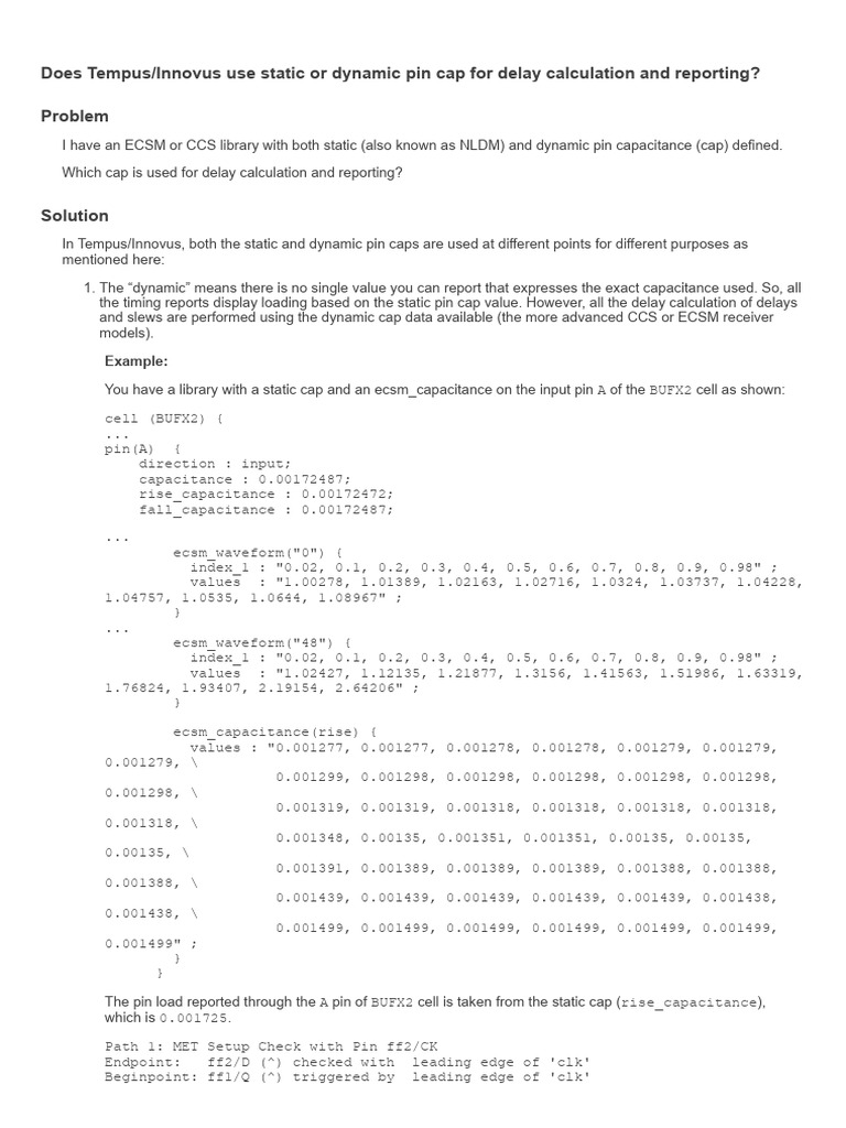 Innovus Timing Report: Capacitance Usage | PDF | Computer Engineering ...