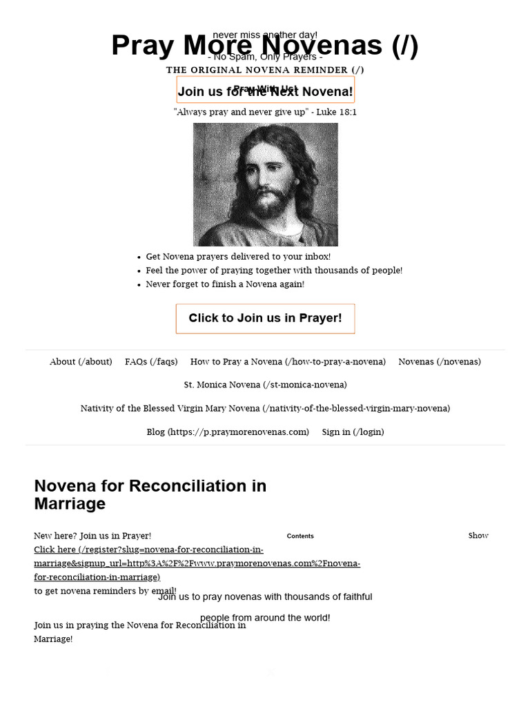 Novena For Reconciliation in Marriage - Pray More Novenas - Novena Prayers & Catholic Devotion ...