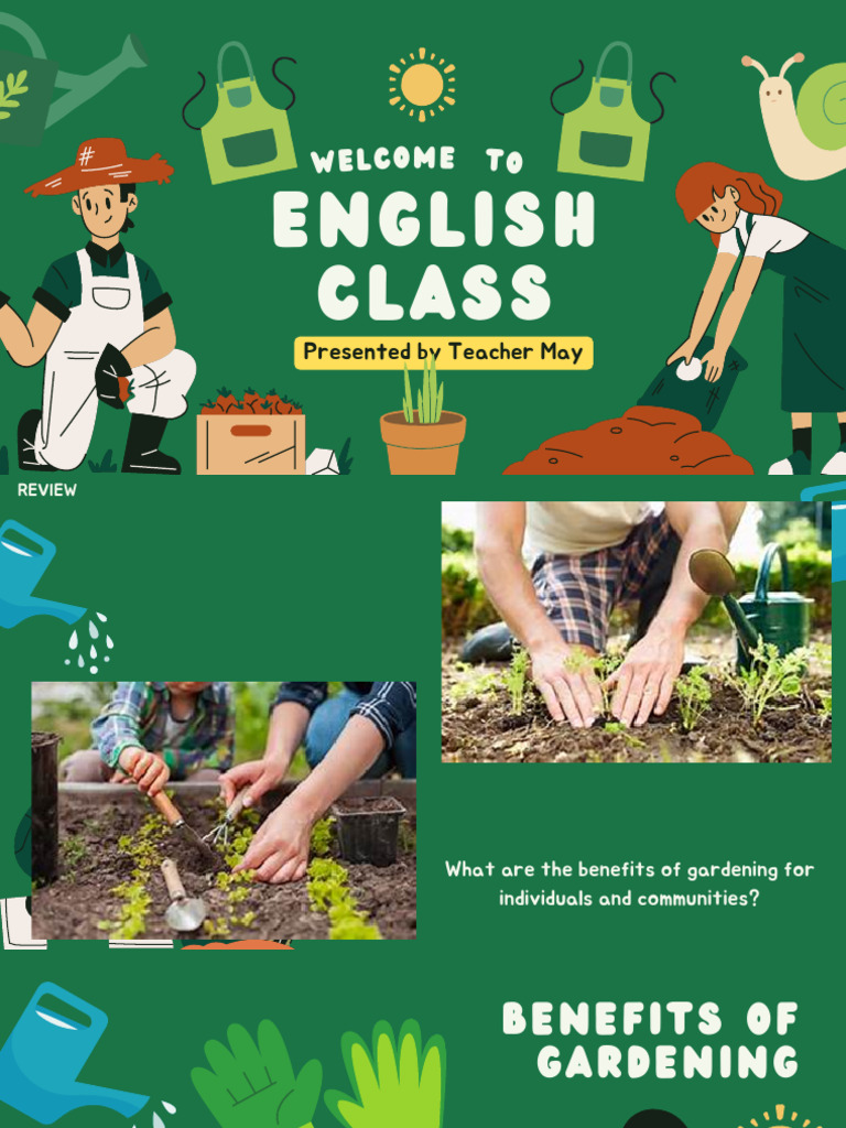 Green Illustration Introduction To Gardening Presentation | PDF