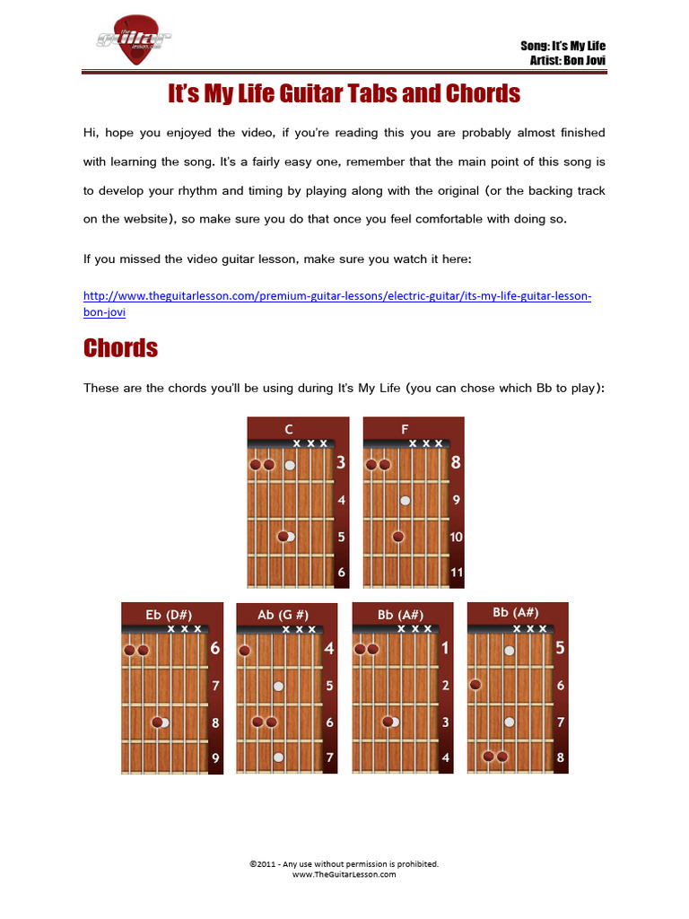 Its My Life Tabs Bon Jovi | PDF
