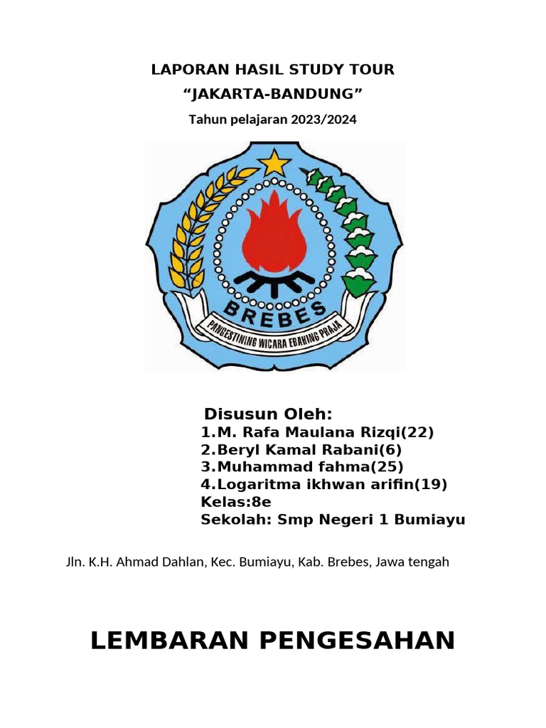 Study Tour Jakarta Bandung | PDF