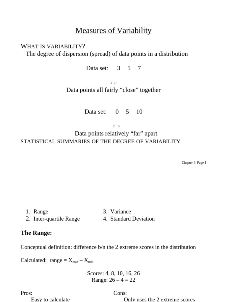 Chapter 5 Measures of Variability | PDF