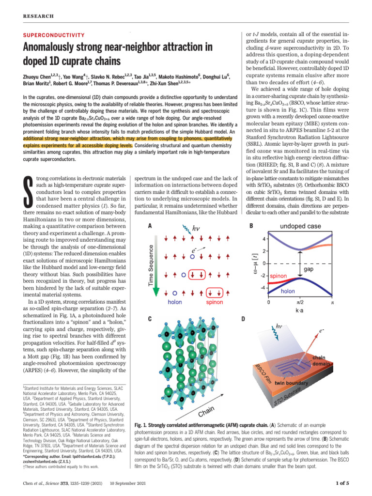 Anomalously Strong Near-Neighbor Attraction in Doped 1D Cuprate Chains ...
