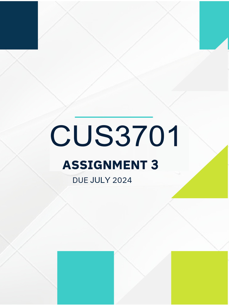 CUS3701 Assignment 3 Memo 2024 | PDF