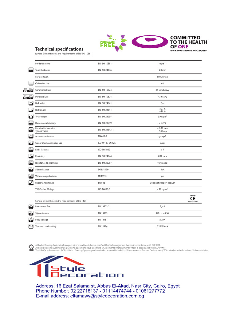 Forbo Sphera Element Technical-Specifications | PDF