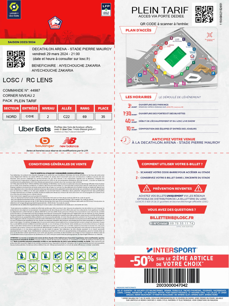 Billet Lille Lens | PDF