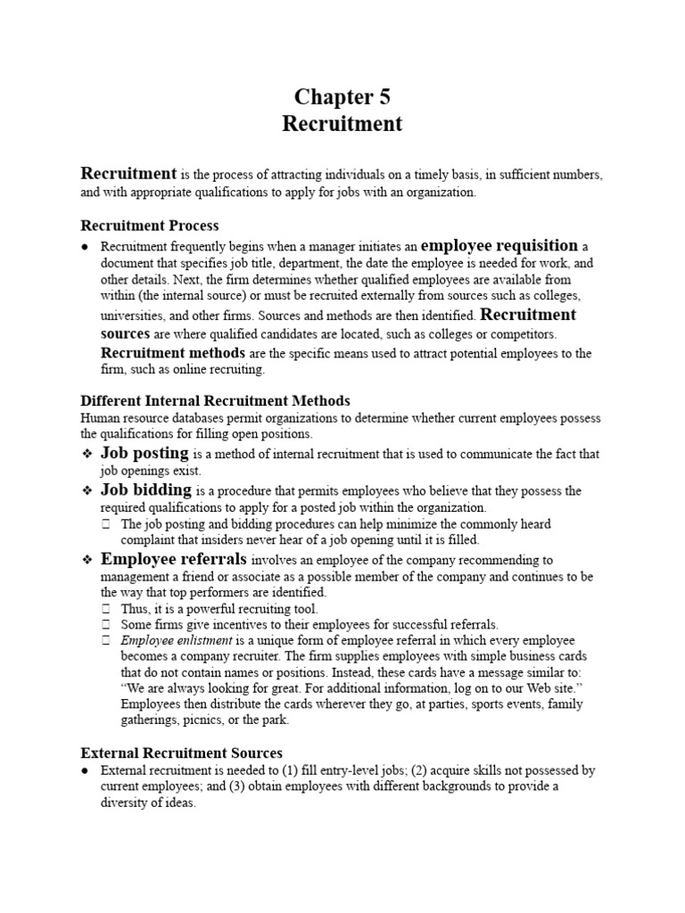 HRM Chapter 5 To 6 (Mondy) | PDF