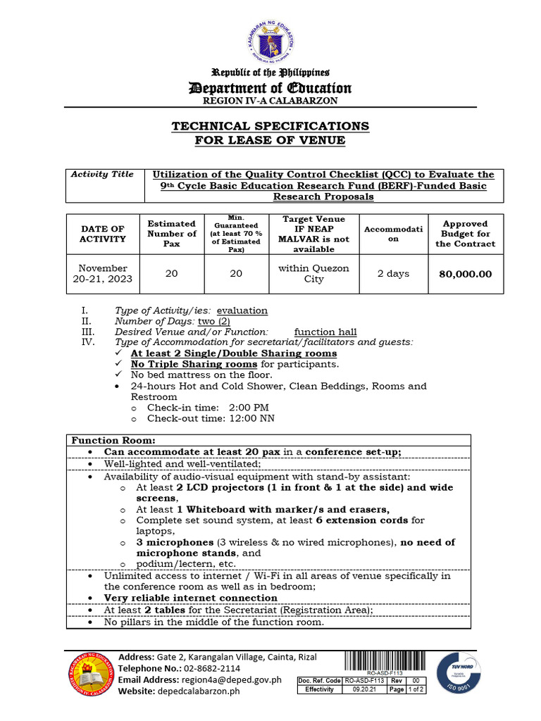 Technical Specifications | PDF