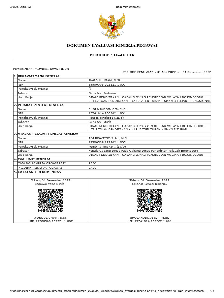 Dokumen Evaluasi | PDF