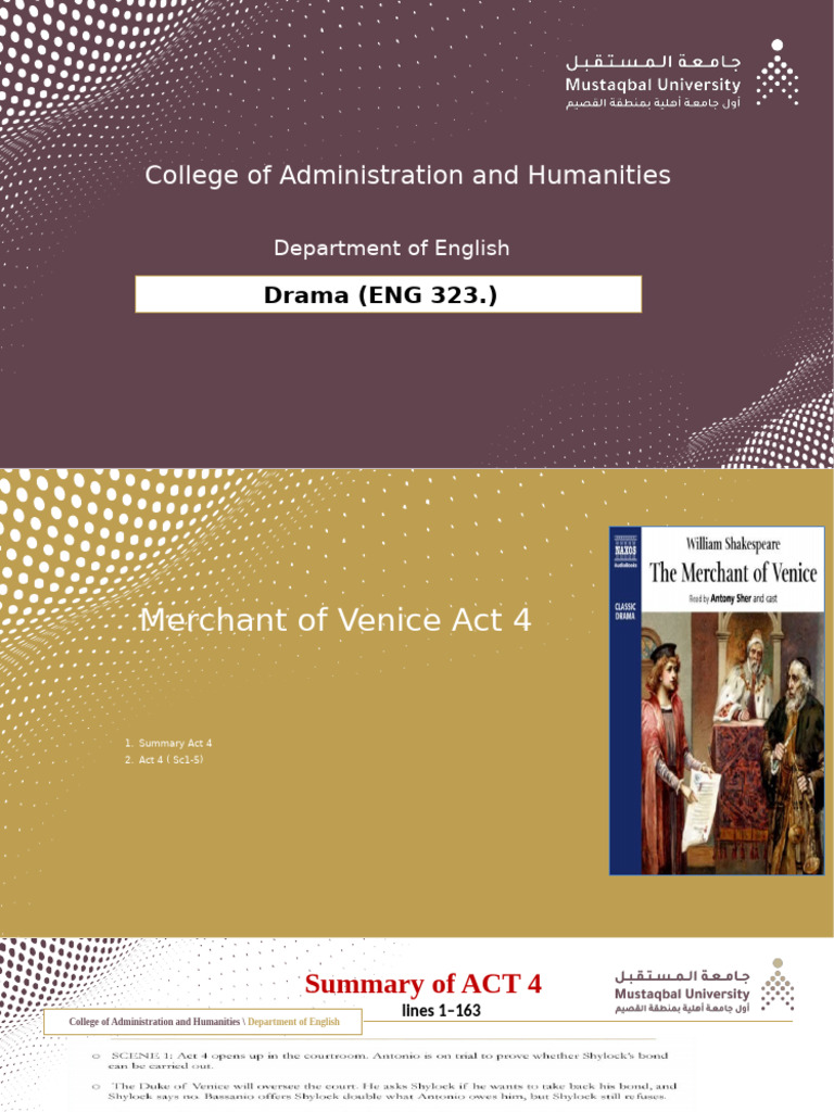 Merchant of Venice Act 4 | PDF