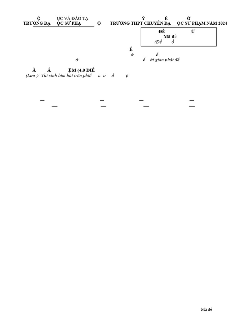 De Thi Chinh Thuc Chuyen Anh DHSP Ha Noi 2024 | PDF