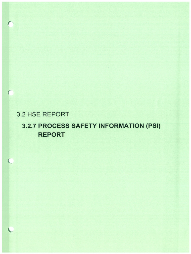 3.2.7 Process Safety Information (Psi) Report | PDF