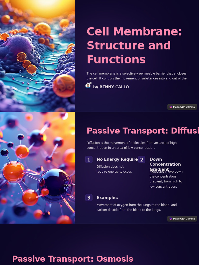 Cell Membrane Structure and Functions | PDF