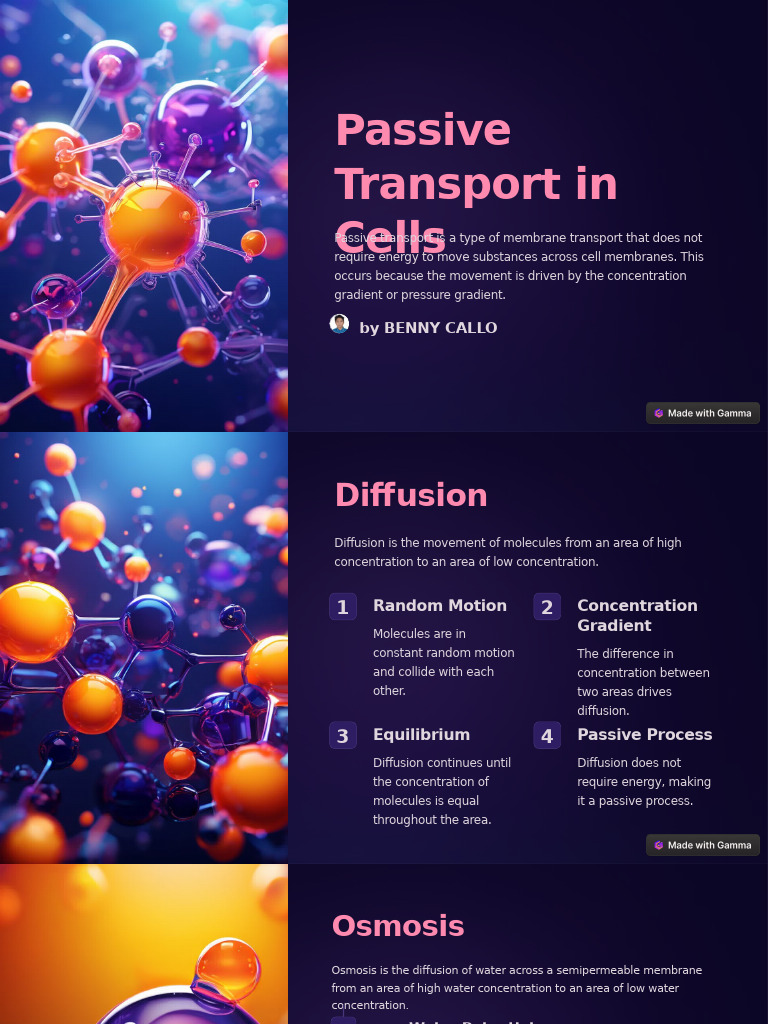 Passive Transport in Cells | PDF | Cell Membrane | Osmosis