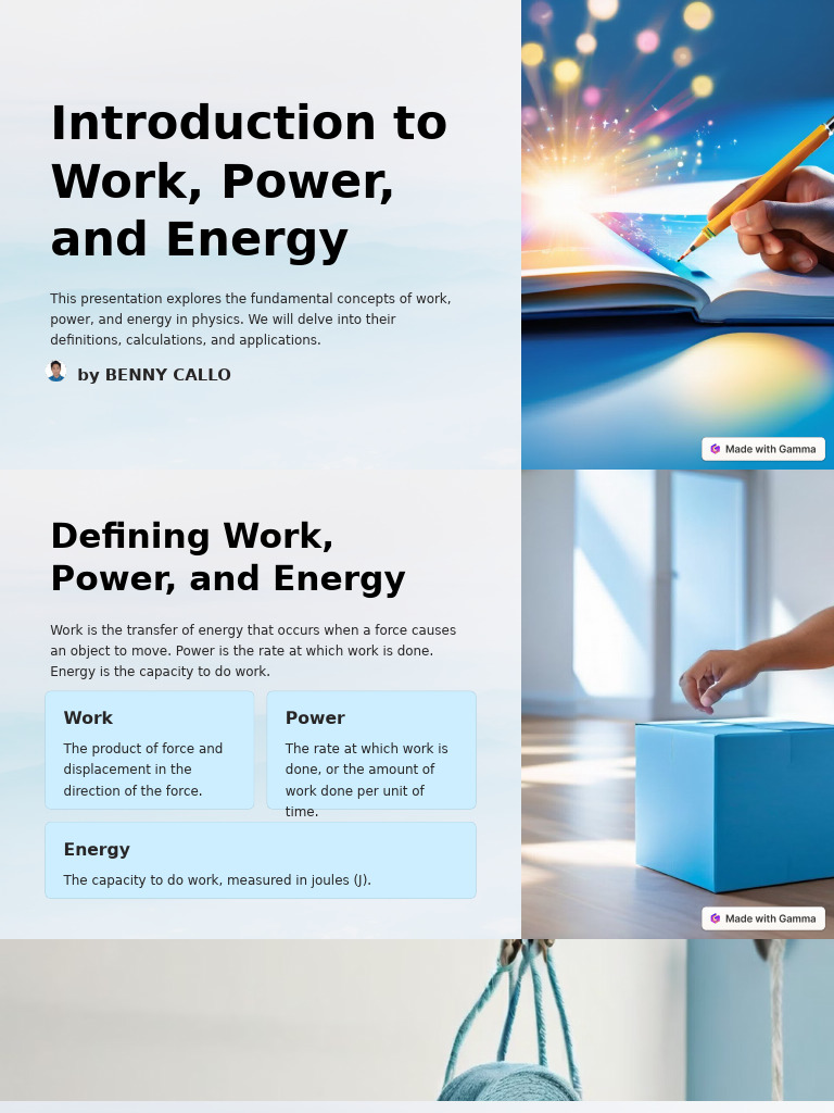 Introduction-to-Work-Power-and-Energy | PDF