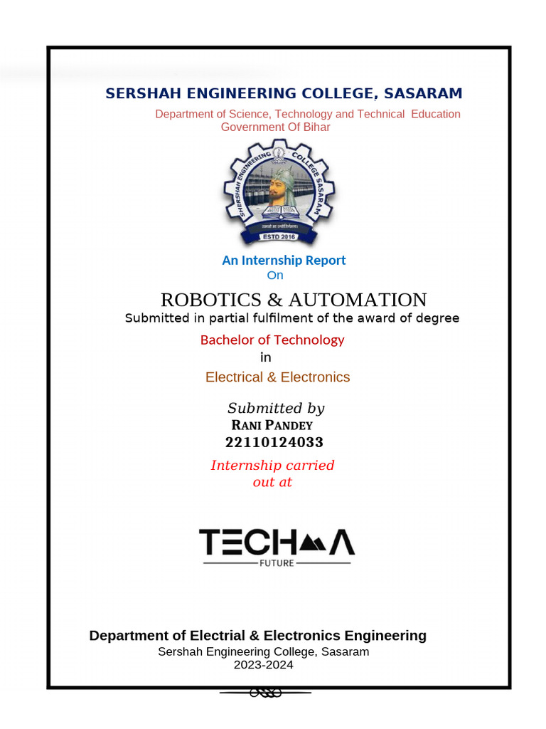 Rani Internship Certificate PDF | PDF