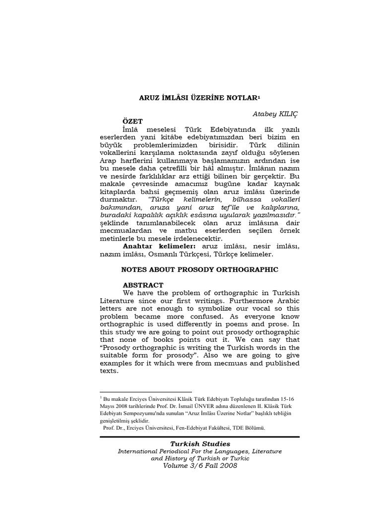 Aruz_Imlasi_Uzerine_Notlar | PDF