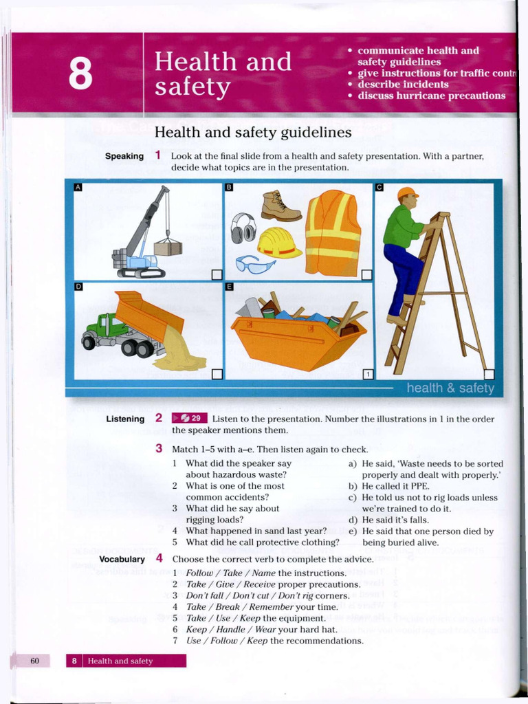8 Health and Safety - English For Construction | PDF