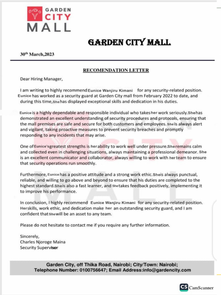 Eunice Recomm Letter | PDF