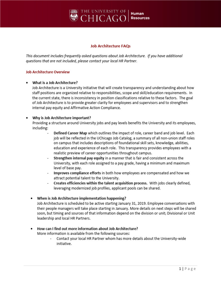 Job Architecture FAQs - 0 | PDF