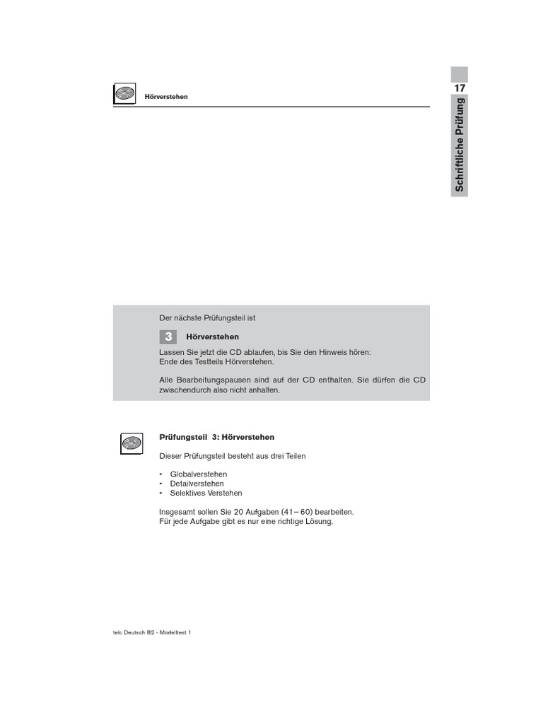 Hörverstehen: Telc Deutsch B2 - Modelltest 1 | PDF