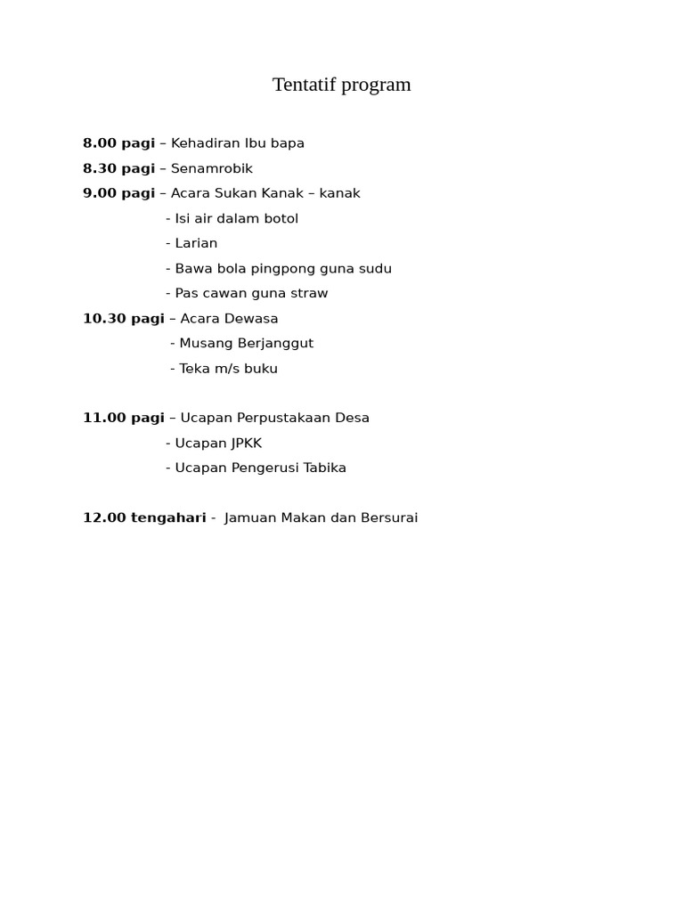 Tentatif Program Pdf