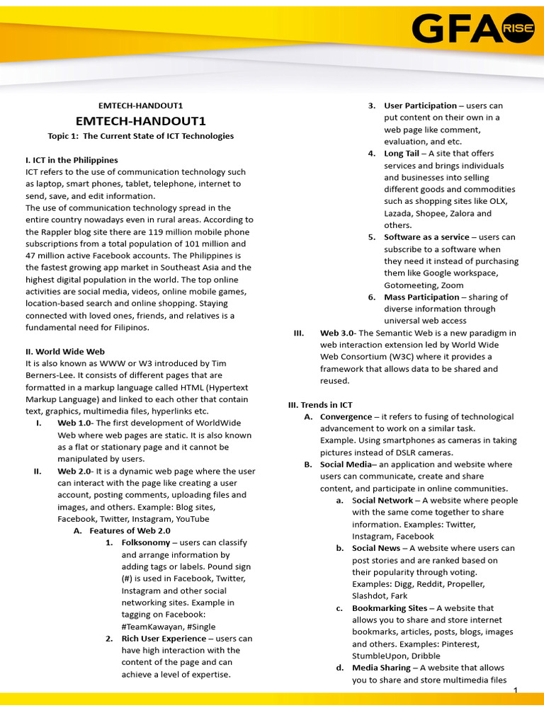 Emtech Handout1 | PDF