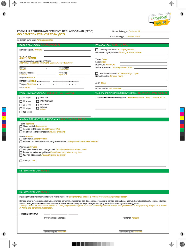 Fa Form FPBB Fivestar Apart Dan Perumahan | PDF