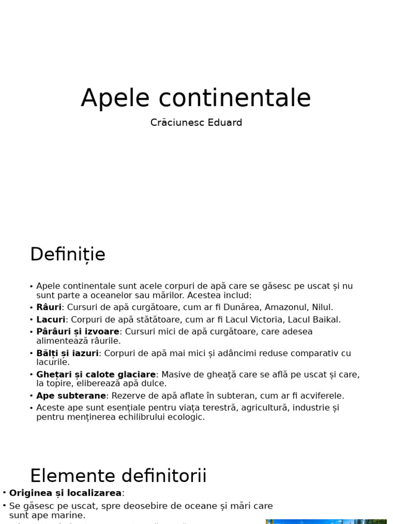 Apele Continentale | PDF