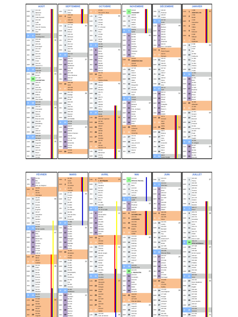Calendrier Scolaire Excel 2024 | PDF