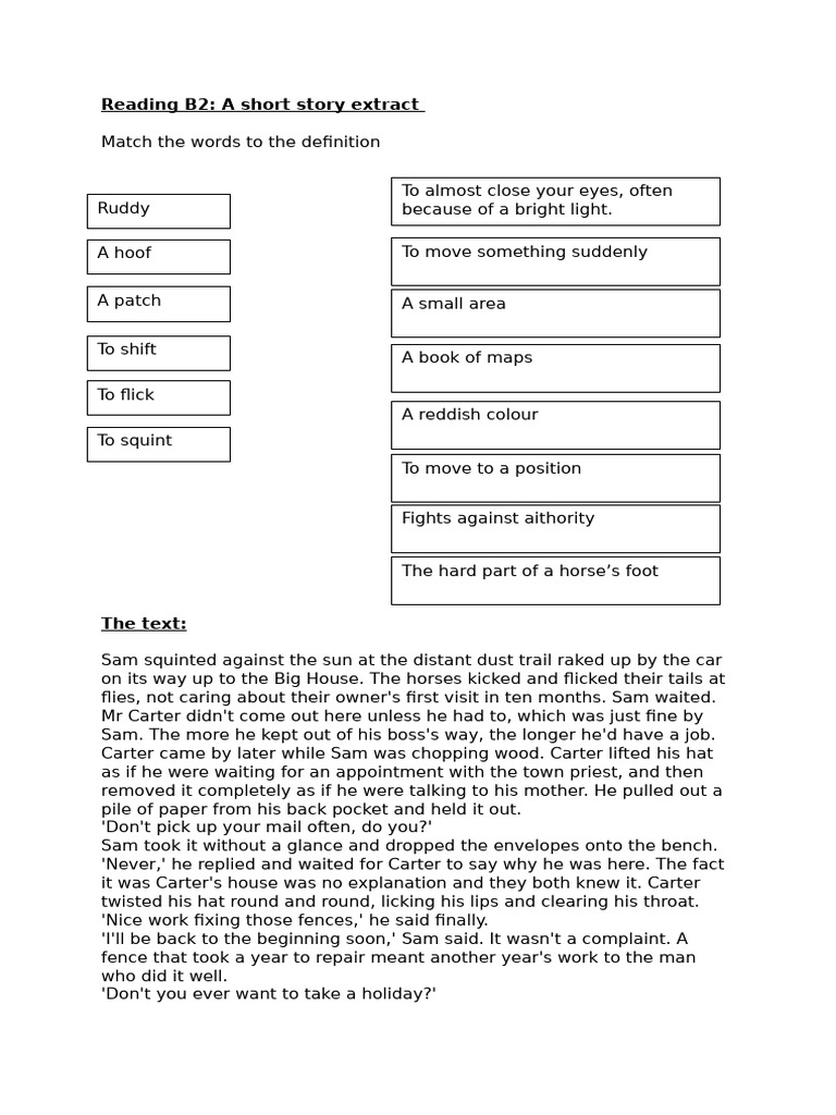 Reading B2 Exercise. | PDF