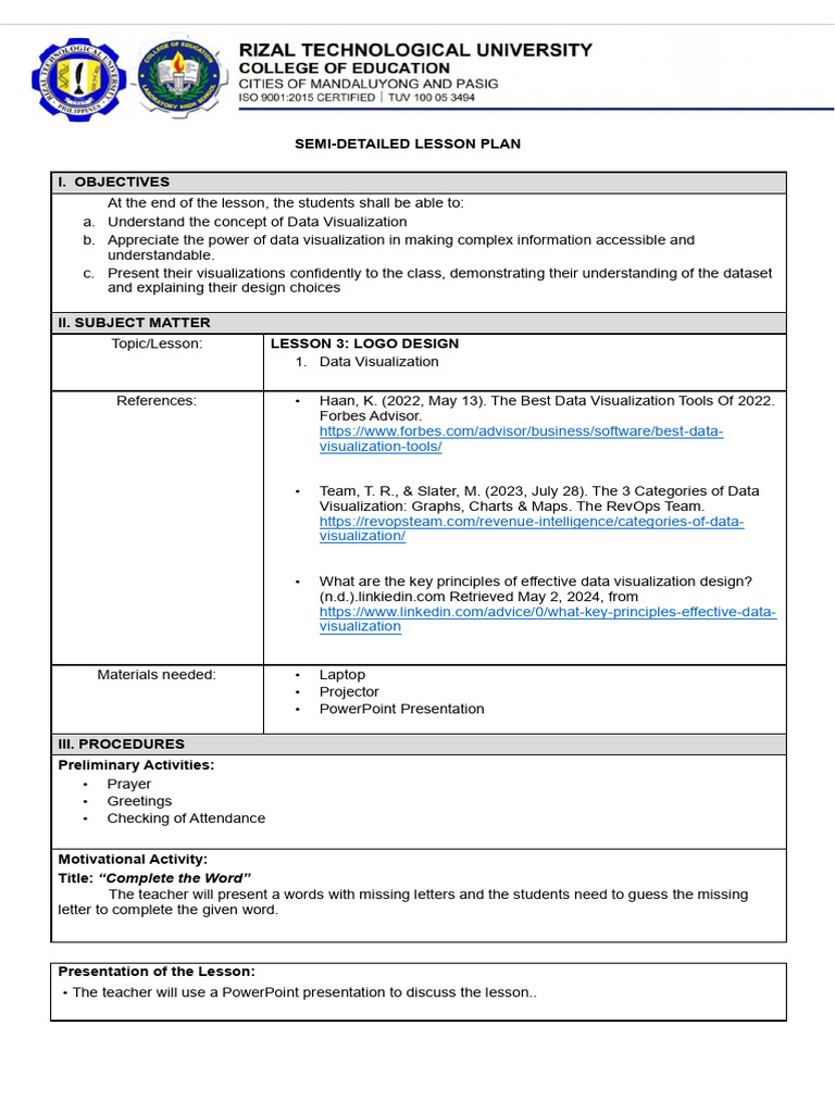 Profed 7 Lesson - Plan | PDF